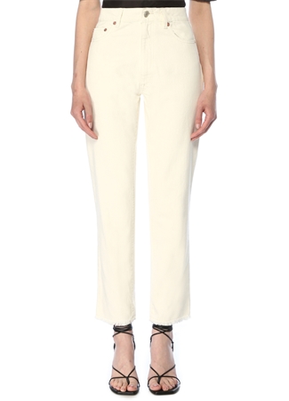 Magda Butrym Kadın 20Evansville Beyaz Yüksek Bel Jean Pantolon 40 FR