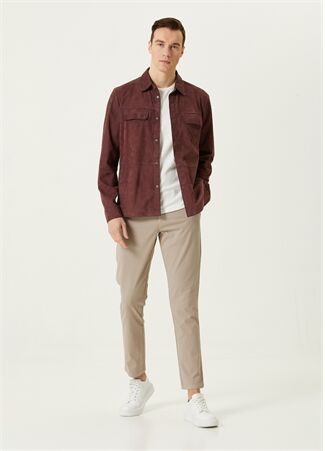 Network Erkek Slim Fit Bej Casual Pantolon 44 EU