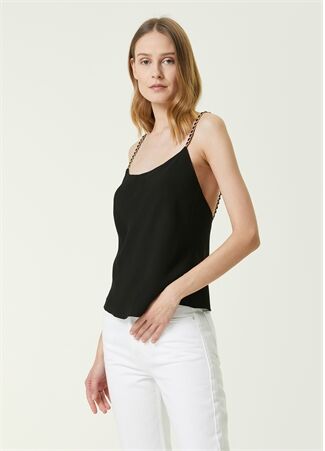 Anine Bing Kadın Siyah Zincir Askılı Bluz S EU