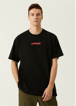 Off-White Erkek Siyah Bisiklet Yaka Baskılı T-shirt S EU