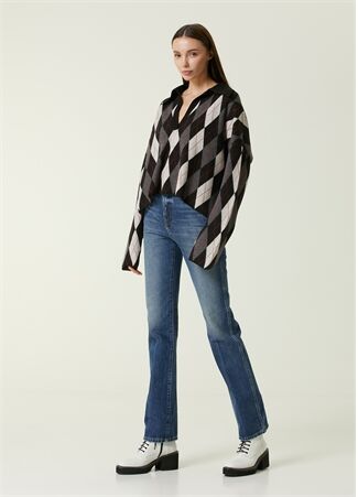 Khaite Kadın Mavi Yüksek Bel Jean Pantolon 25 US