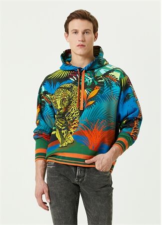 Etro Erkek Kapüşonlu Tropikal Desenli Sweatshirt M EU