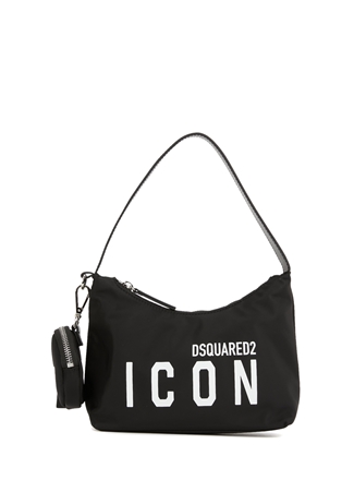 Dsquared2 Kadın Icon Siyah Logo Baskılı Omuz Çantası EU Dsquared2 Kadın Icon Siyah Logo Baskılı Omuz Çantası EU
