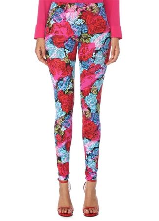 Versace Kadın Çiçek Desenli Tayt 42 IT