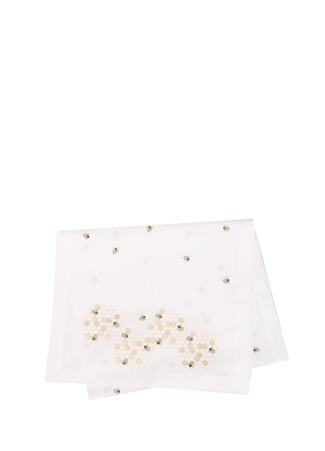 Serenk Arı ve Petek Detaylı Keten Runner Çok Renkli