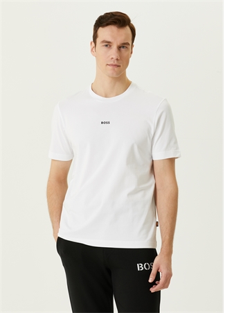 Boss Erkek Relaxed Fit Beyaz Logolu T-shirt S EU Boss Erkek Relaxed Fit Beyaz Logolu T-shirt S EU