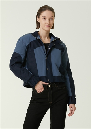 Mybestfriends Kadın Belen Lacivert Mavi Dik Yaka Mont XS EU