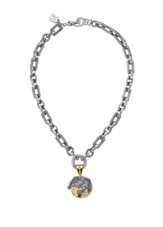 Unique By Av Kadın Madalyon Kartal Bronz Altın Rengi Kaplama Kolye Gri EU