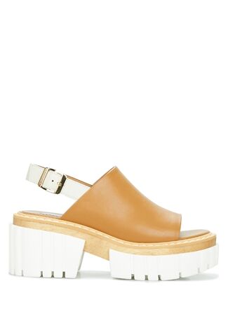 Stella McCartney Kadın Bej Taban Detaylı Bantlı Sandalet Kahverengi 40 EU