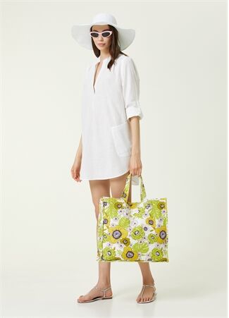 Seafolly Kadın Beyaz V Yaka Plaj Gömleği Xs Eu