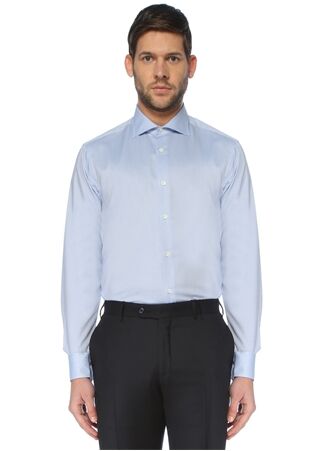 Pal Zileri Erkek Mavi İtalyan Yaka Gömlek 38 IT