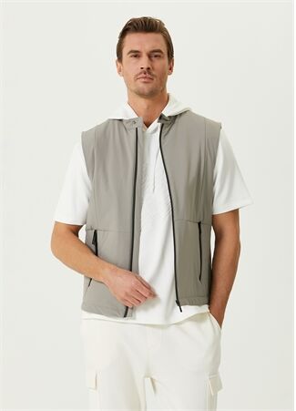 Network Erkek Taş Dik Yaka Yelek Gri S Eu