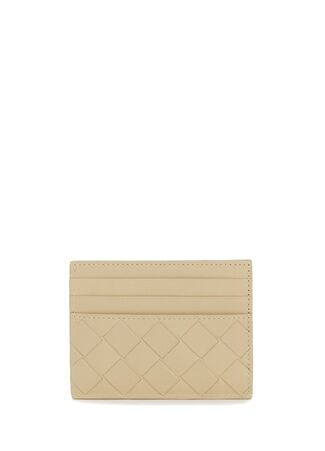 Bottega Veneta Erkek Bej Örgü Dokulu Deri Kartlık EU