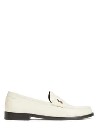 Kadın Beyaz Logo Detaylı Deri Loafer 35.5 EU Kadın Beyaz Logo Detaylı Deri Loafer 35.5 EU