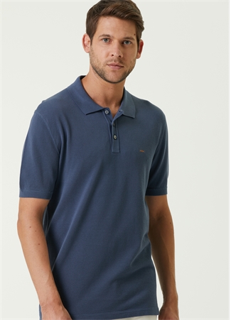 Zegna Erkek Mavi Polo Yaka Kısa Kollu Triko 50 IT Zegna Erkek Mavi Polo Yaka Kısa Kollu Triko 50 IT