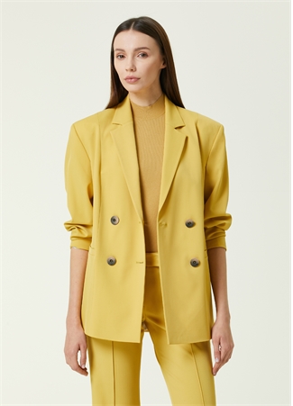 Zeynep Arçay Kadın Hardal Kruvaze Yün Ceket Sarı 36 EU Zeynep Arçay Kadın Hardal Kruvaze Yün Ceket Sarı 36 EU