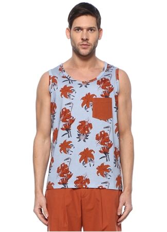 Palzileri Lab Erkek Mavi Desenli T-shirt 50 IT