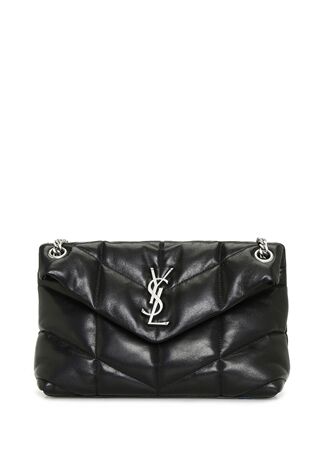 Kadın Siyah Logolu Deri Omuz Çantası EU