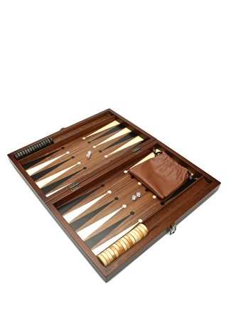 Beymen Hediye Haki Deri Detaylı Büyük Ahşap Tavla EU