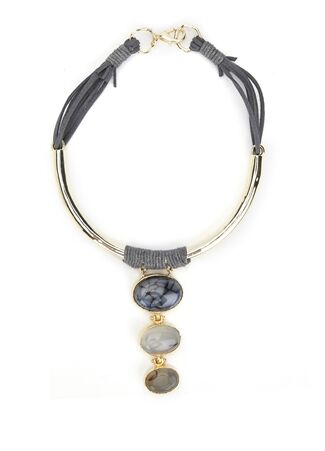 Network Kadın Boncuk Uç Detaylı Kolye Gri Eu