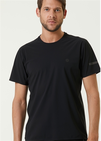 Isaora Erkek Siyah Reflektif Şeritli T-shirt S EU