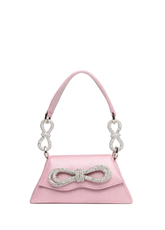 Mach&Mach Kadın Pembe Simli Taşlı Abiye Çanta EU