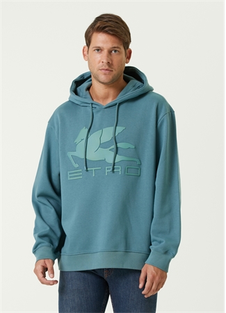 Etro Erkek Mavi Kapüşonlu Logolu Sweatshirt S EU Etro Erkek Mavi Kapüşonlu Logolu Sweatshirt S EU