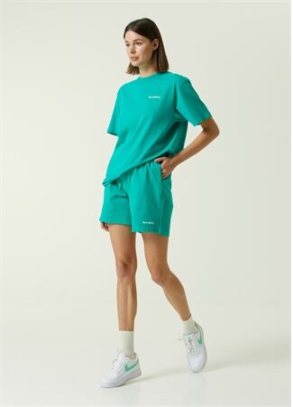 Sporty & Rich Kadın Yeşil Logolu Mini Şort S EU