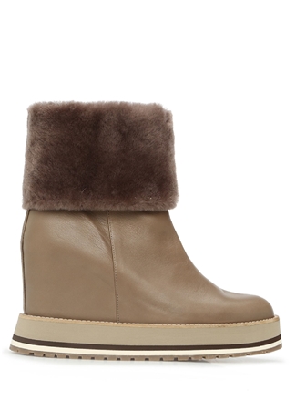 Paloma Barcelo Kadın Palm Vizon Deri Kar Botu Bej 36 EU