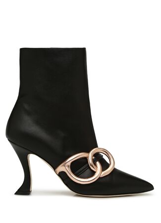 Manolo Blahnik Kadın Siyah Deri Bot 36 EU