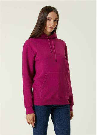 Kadın Şeftali Kapüşonlu Sweatshirt Pembe S EU
