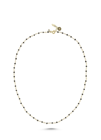 Emre Osmanlar Kadın Siyah Pırlantalı Altın Rengi Kolye EU Emre Osmanlar Kadın Siyah Pırlantalı Altın Rengi Kolye EU
