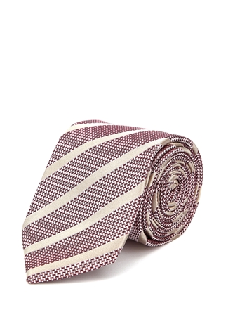 Pal Zileri Erkek Pembe Verev Çizgili İpek Kravat EU Pal Zileri Erkek Pembe Verev Çizgili İpek Kravat EU