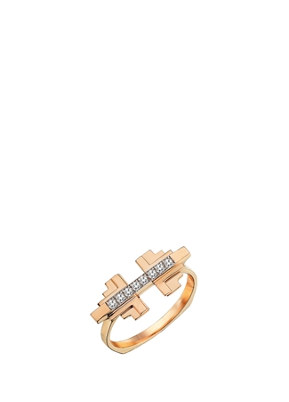 Her Story Kadın Geometrik Formlu Taşlı Altın Rengi Yüzük Pembe EU Her Story Kadın Geometrik Formlu Taşlı Altın Rengi Yüzük Pembe EU