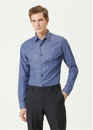 Z Zegna Erkek Mavi Gömlek Lacivert L IT