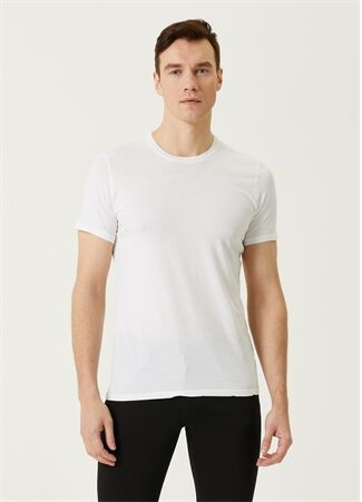 American Vintage Erkek Beyaz Bisiklet Yaka Basic T-shirt S EU