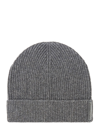 Dolce&Gabbana Erkek Gri Logo Patchli Yün Bere EU Dolce&Gabbana Erkek Gri Logo Patchli Yün Bere EU