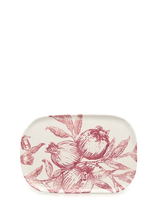 Luxuria Kırmızı Beyaz Nar Desenli Porselen Servis Tabağı Luxuria Kırmızı Beyaz Nar Desenli Porselen Servis Tabağı