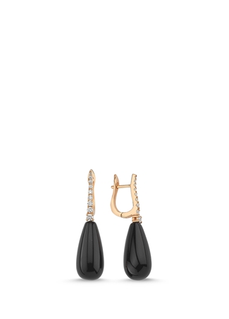 Collection-Ecce Kadın Bon Oniks Pırlantalı Altın Rengi Küpe EU Collection-Ecce Kadın Bon Oniks Pırlantalı Altın Rengi Küpe EU