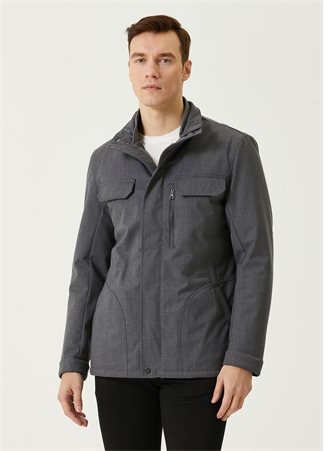 Palzileri Lab Erkek Gri Beli Büzgülü Yün Mont 50 IT