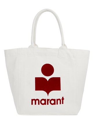 Isabel Marant Kadın Beyaz Logo Baskılı Çanta EU