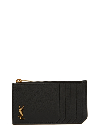 Kadın Siyah Logolu Deri Kartlık Eu