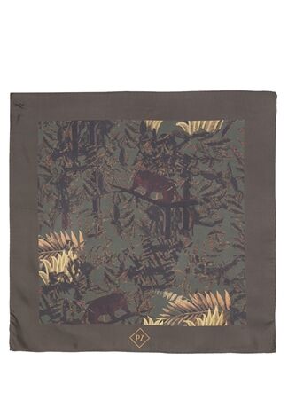 Pal Zileri Erkek Kahverengi Desenli İpek Fular EU