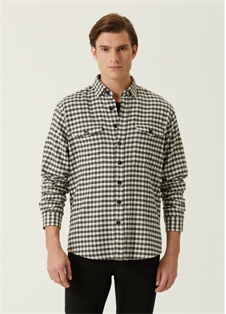 Network Erkek Comfort Fit Antrasit Ekru Gömlek Gri S EU