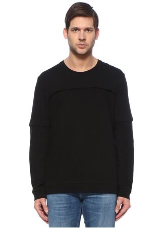 Palzileri Lab Erkek Siyah Göğüs ve Kol Detaylı Kazak 50 IT