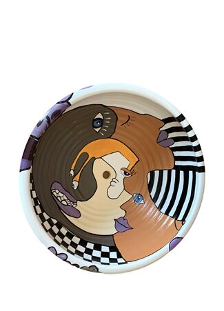 Eye Sicilia Kaplankaya Bambola Karışık Desenli Dekoratif Tabak Beyaz