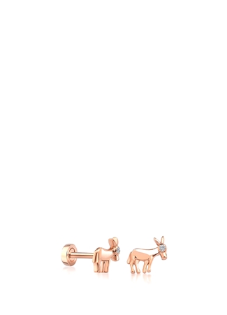 Collection-Pimiento Kadın Eşek Formlu Altın Rengi Tek Küpe EU Collection-Pimiento Kadın Eşek Formlu Altın Rengi Tek Küpe EU