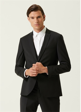 Network Erkek Drop 6 Slim Fit Siyah Yelekli Yün Takım Elbise 46-6N EU Network Erkek Drop 6 Slim Fit Siyah Yelekli Yün Takım Elbise 46-6N EU