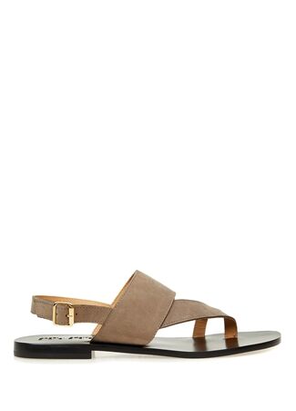 Capri Positano Sandals Kadın Vizon Bantlı Deri Sandalet Bej 36 EU