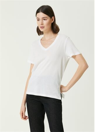 Beymen Kadın Beyaz V Yaka T-shirt XS EU